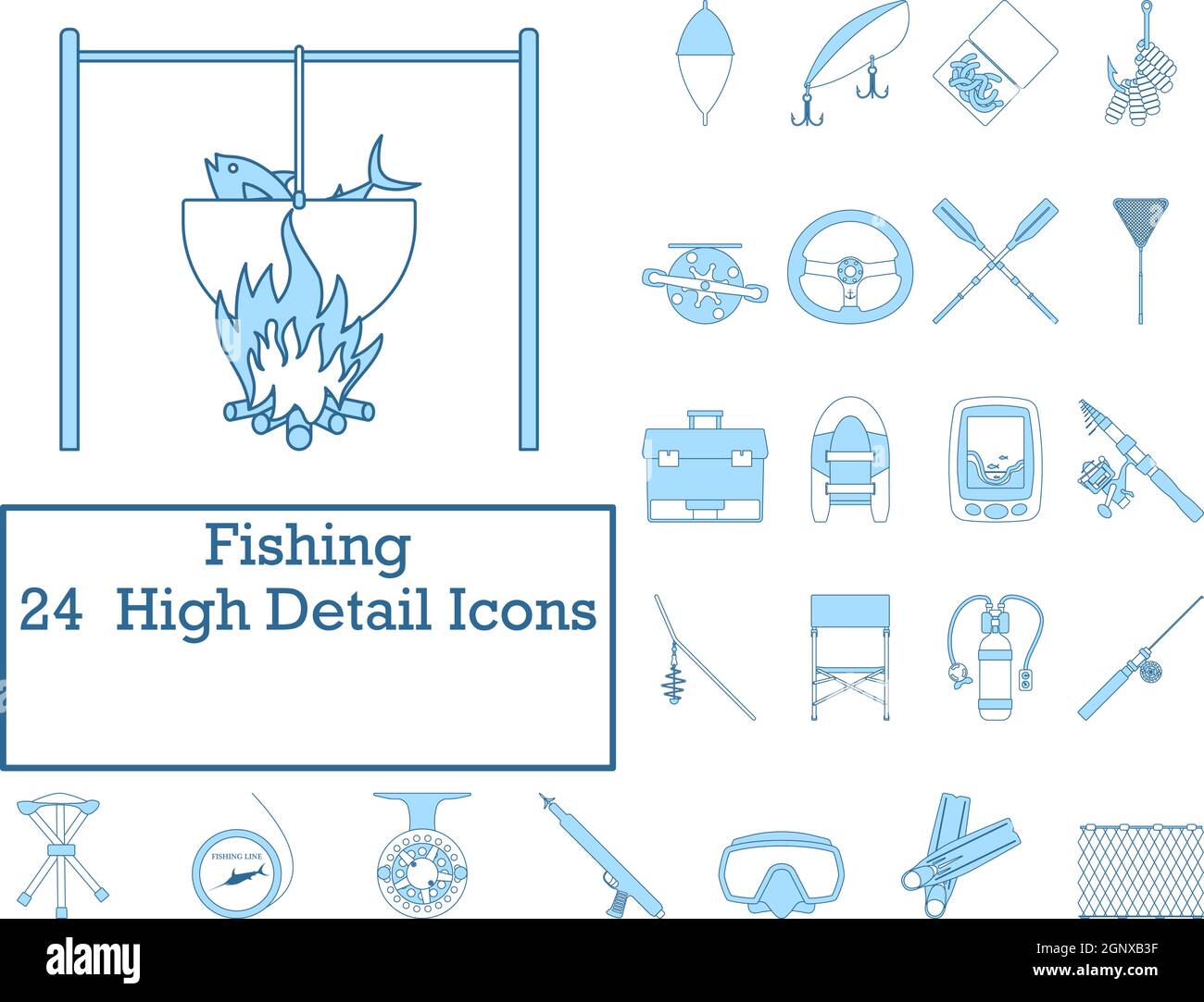 Fishing Icon Set Stock Vector Image & Art - Alamy