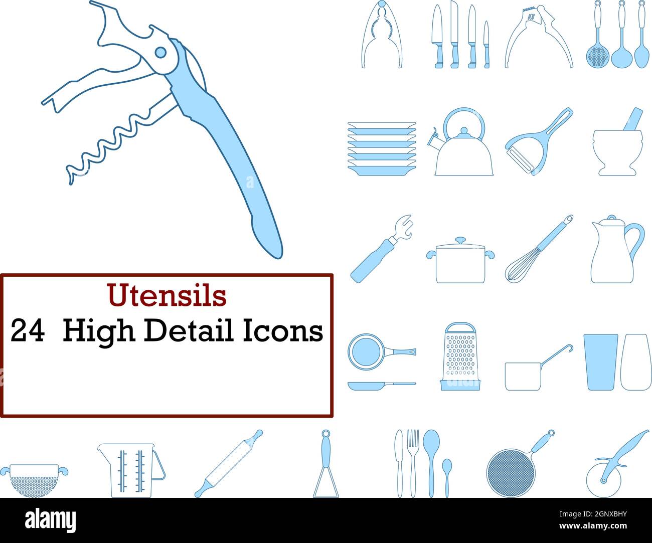 Utensils Icon Set Stock Vector Image & Art - Alamy