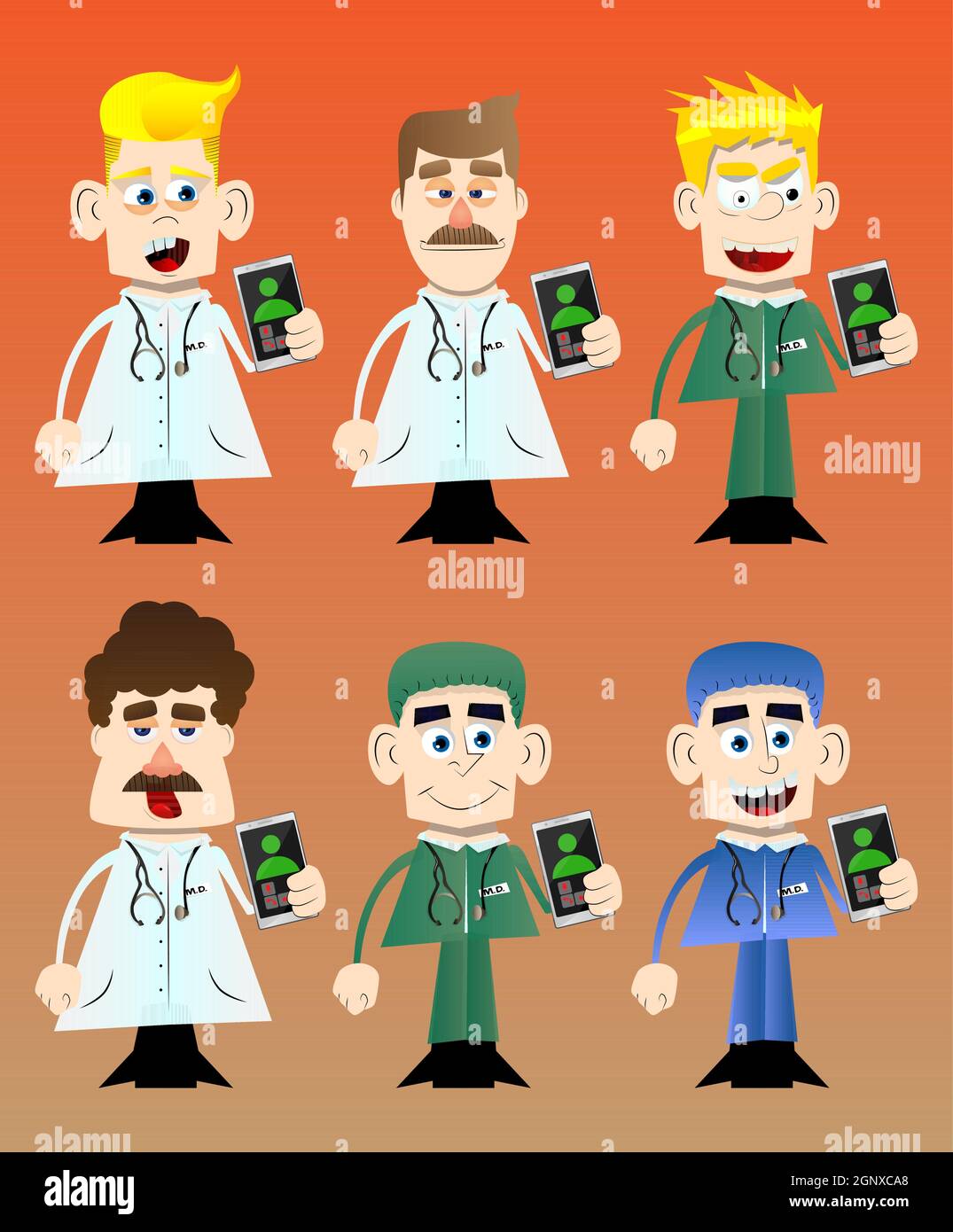 Doctor Emergency Phone Stock Vector Images - Alamy