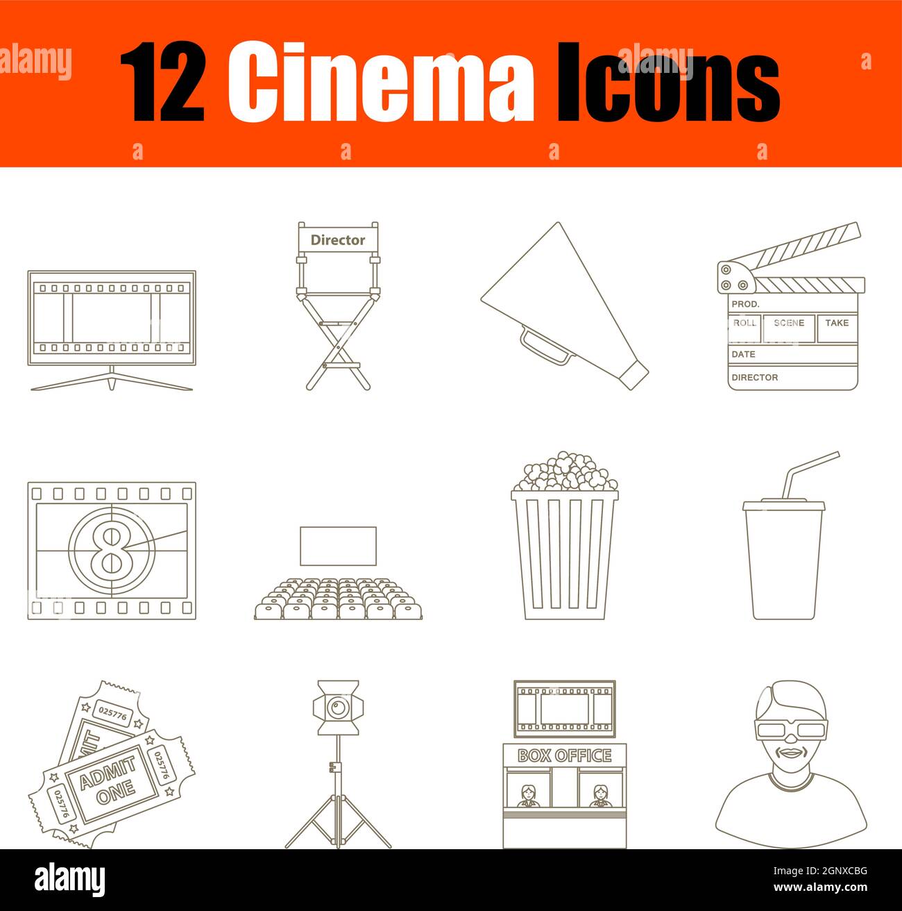 Cinema Icon Set Stock Vector Image & Art - Alamy