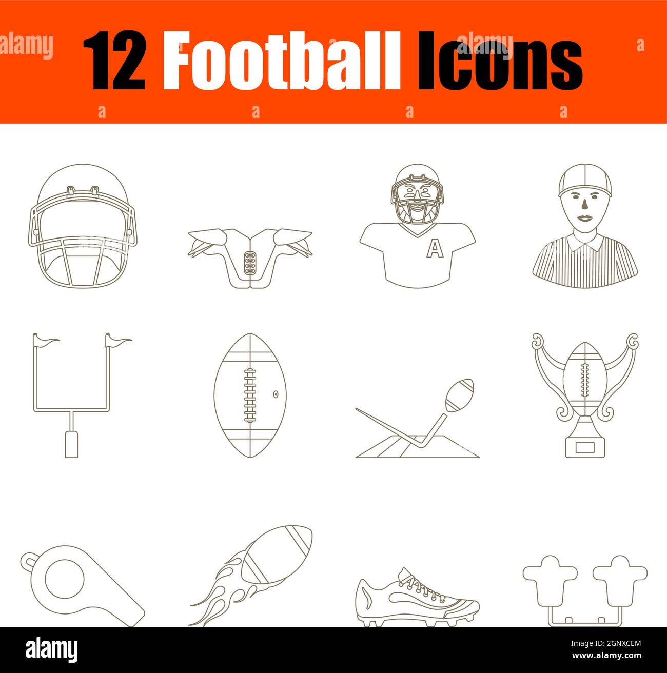 Football Icon Set Stock Vector Image & Art - Alamy