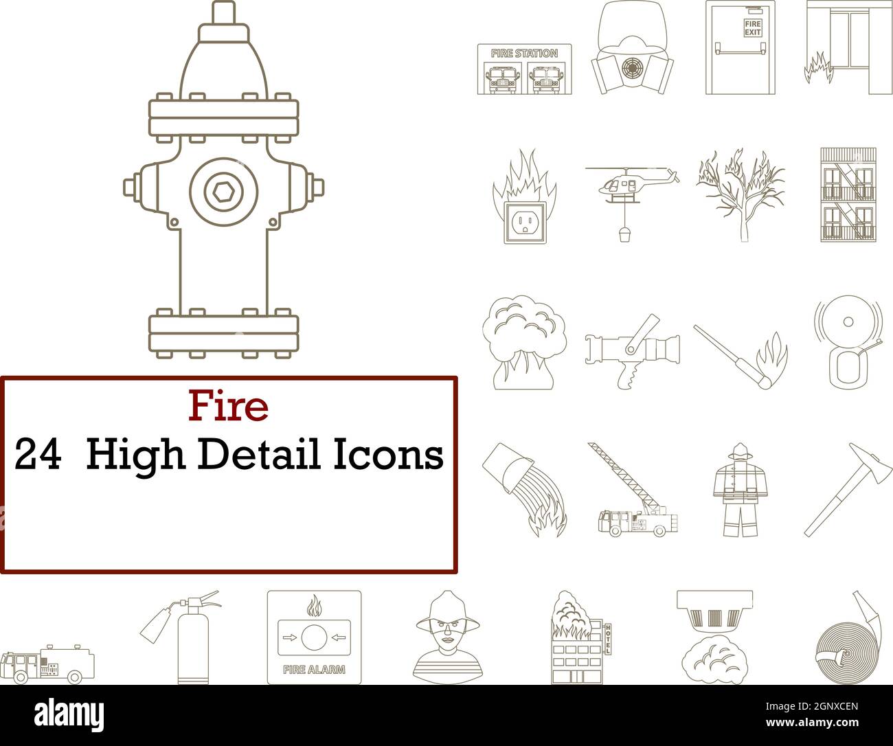 Fire Icon Set Stock Vector Image & Art - Alamy