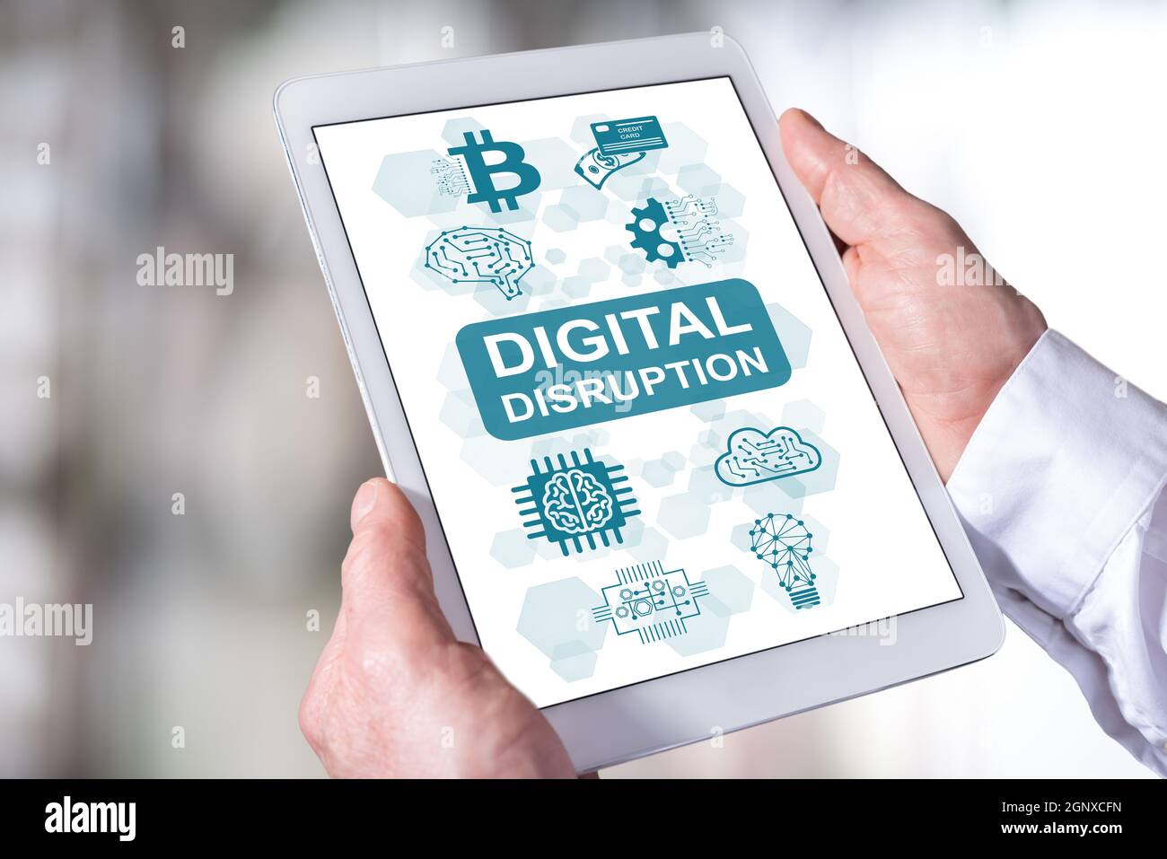 Futuristic concept showing robotic hand hi-res stock photography and ...