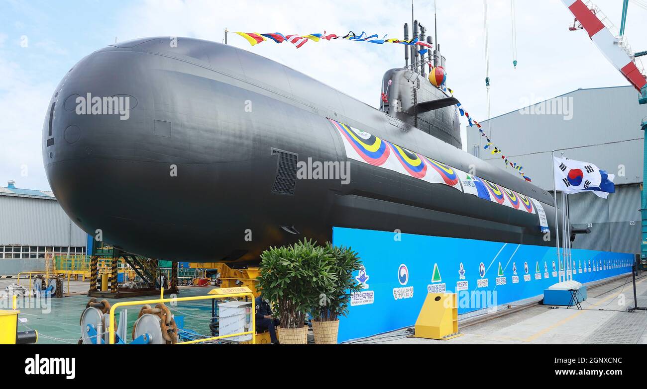 28th Sep, 2021. New submarine launched South Korea's new 3,000-ton ...