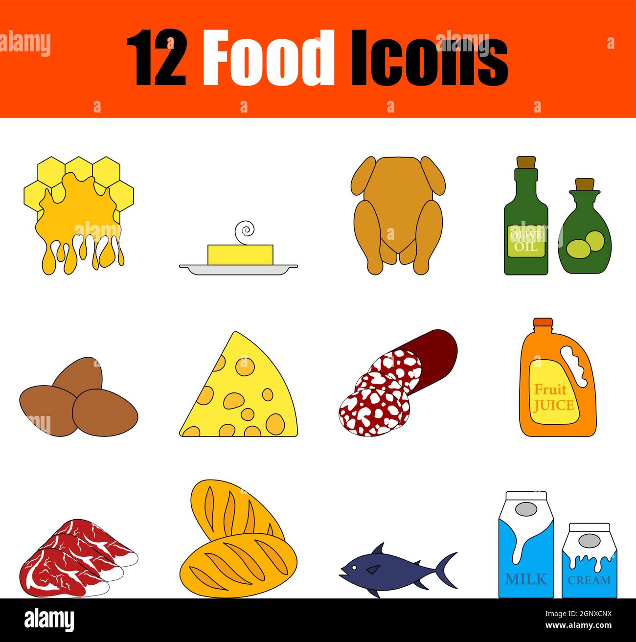Food icon hi-res stock photography and images - Alamy