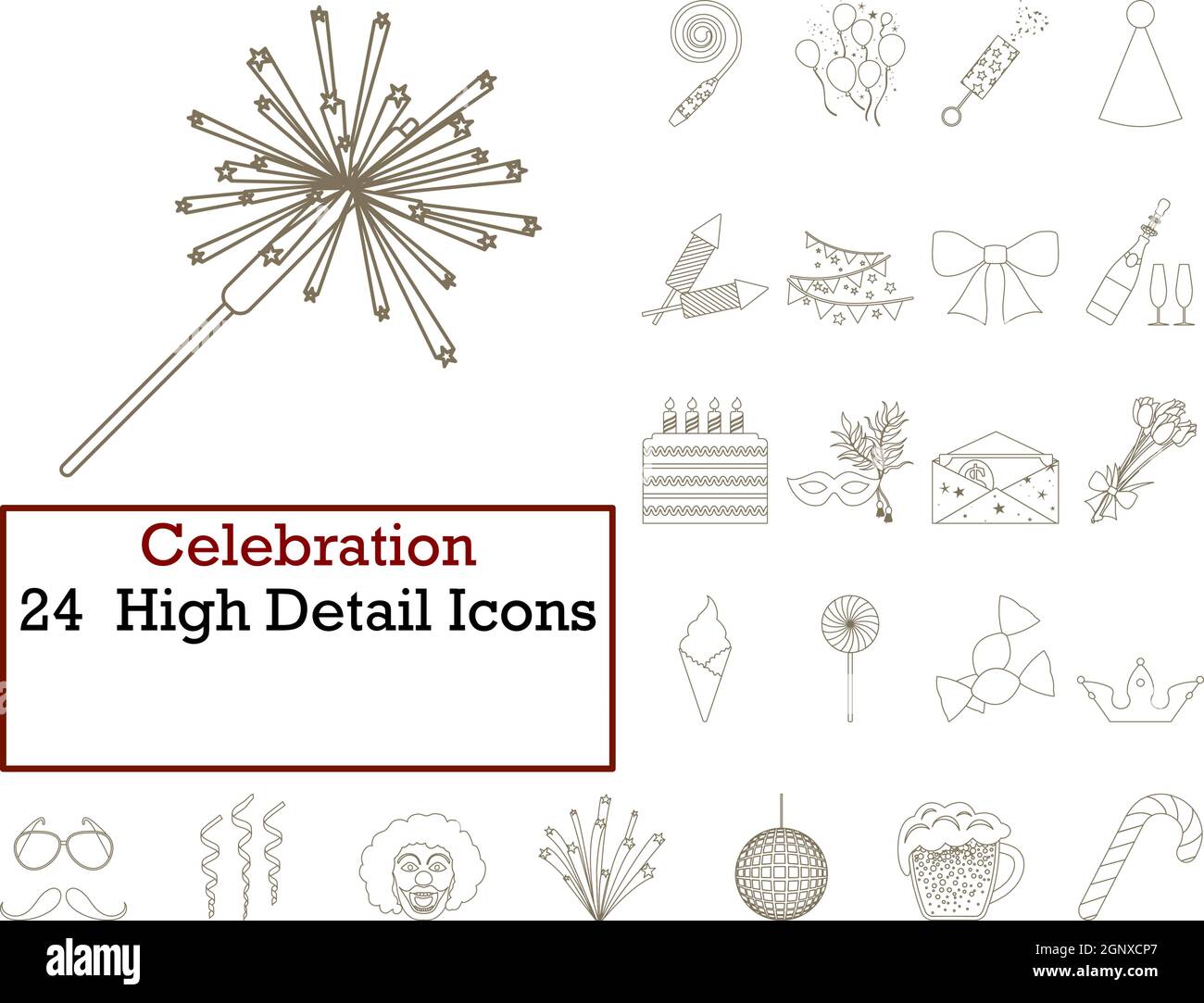 Celebration Icon Set Stock Vector Image & Art - Alamy