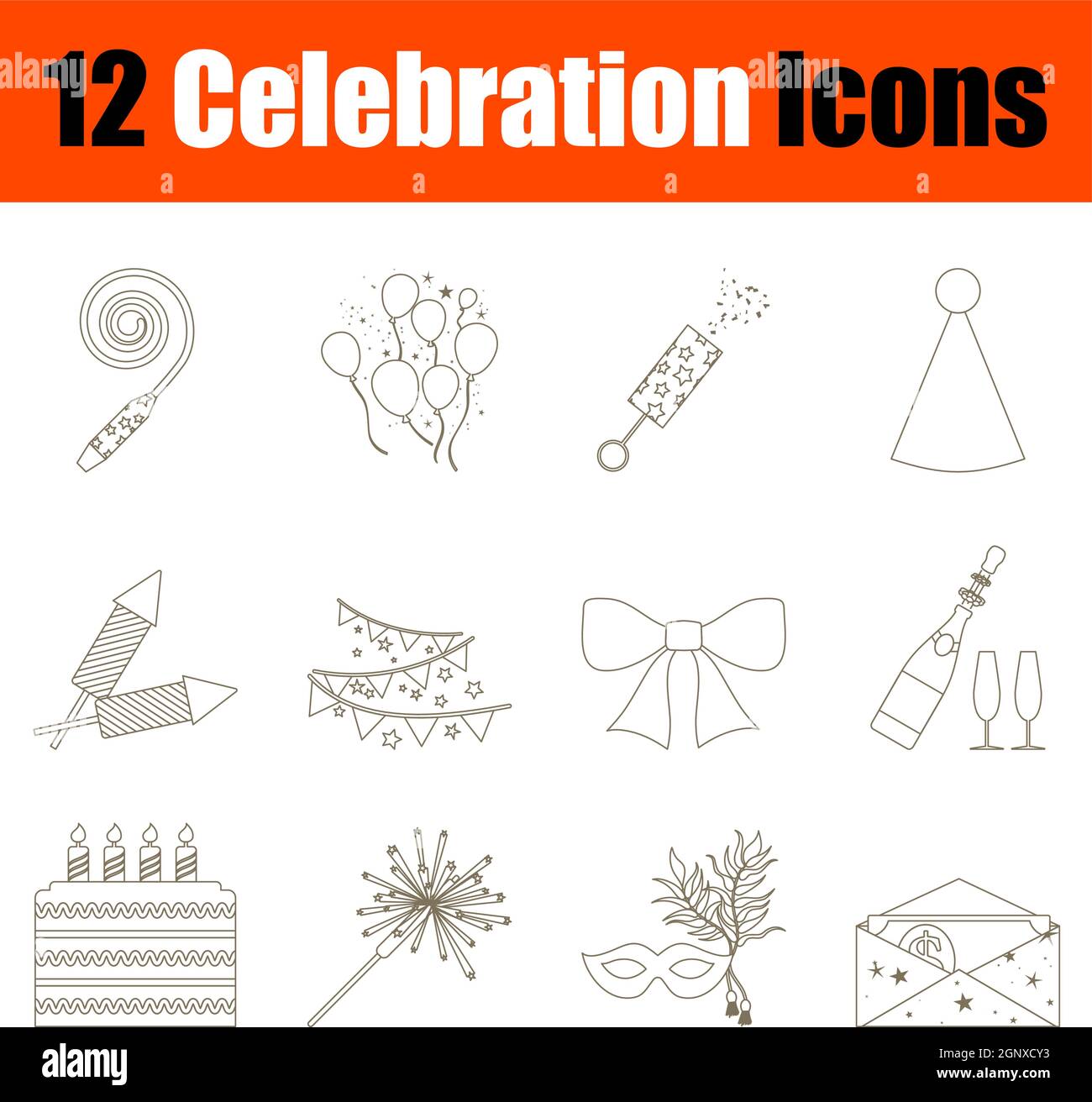 Celebration Icon Set Stock Vector Image & Art - Alamy