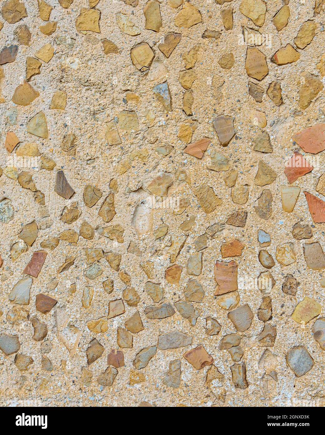 Top view detail stone mosaic ground decoration at masada fort, israel ...