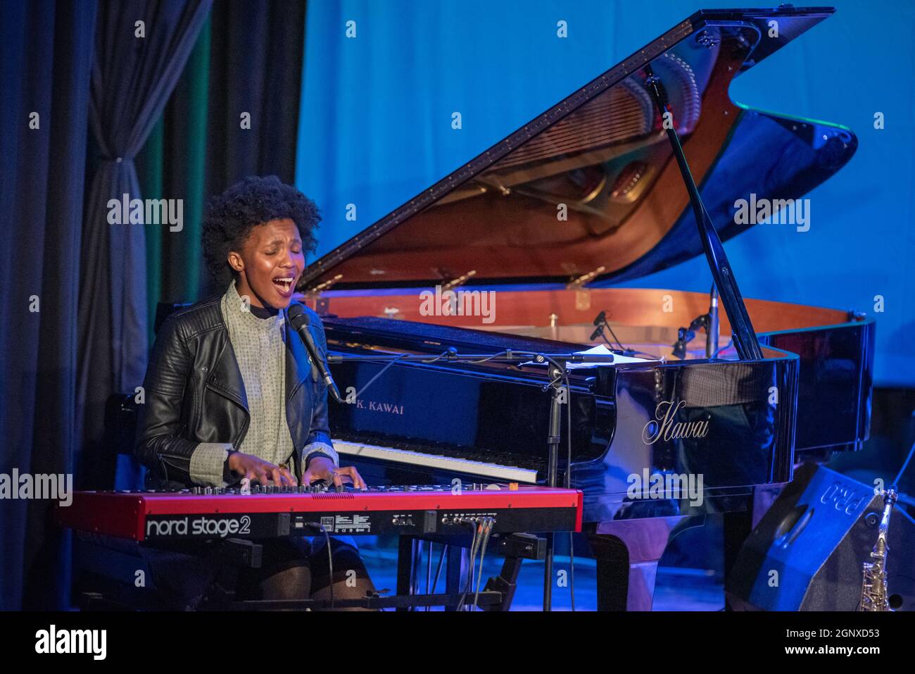 South African jazz musician, Thandi Ntuli, performing at the Standard ...