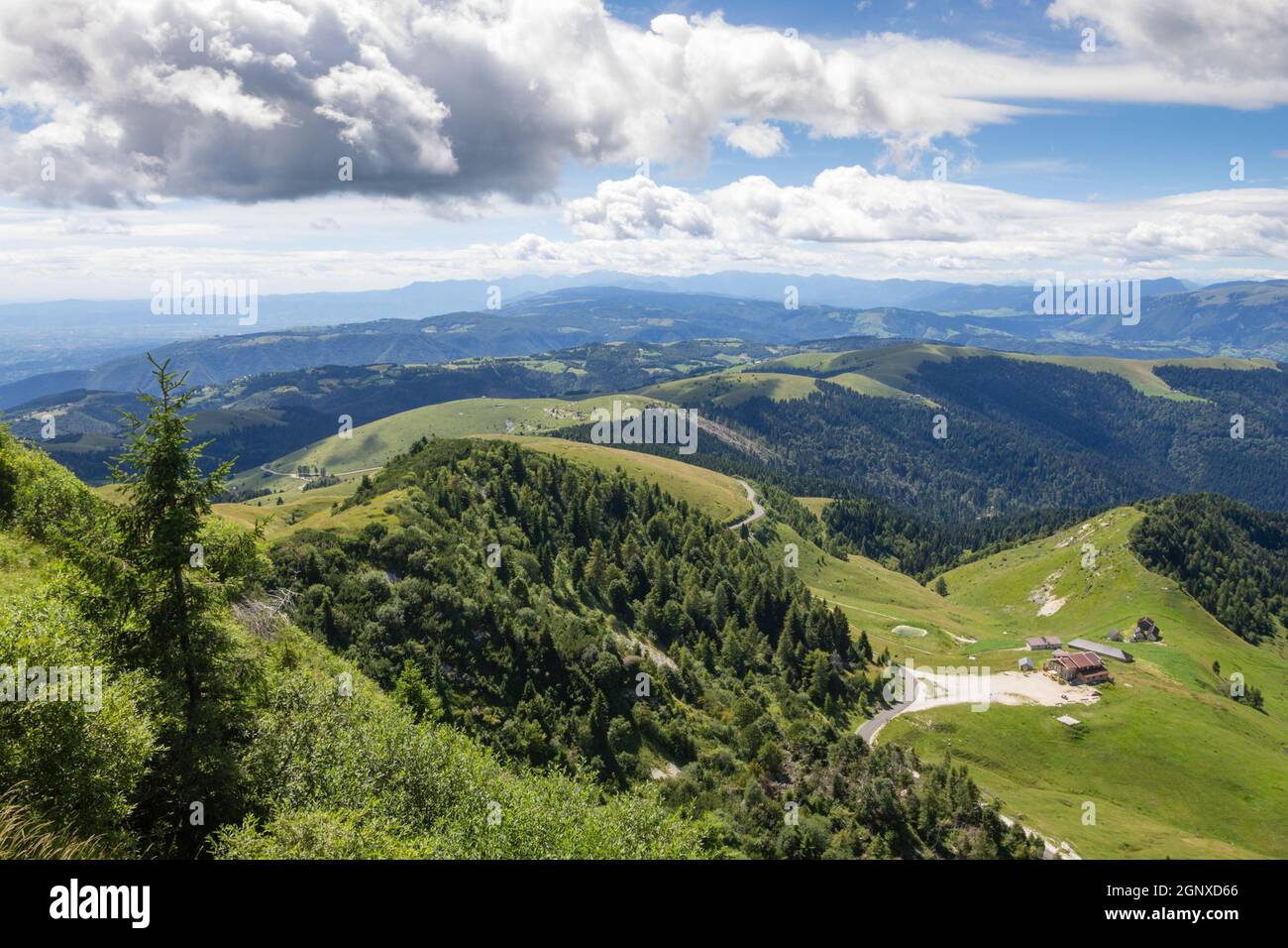 Mountain landscape in summer season. Mount Grappa scenery, Italy Stock ...