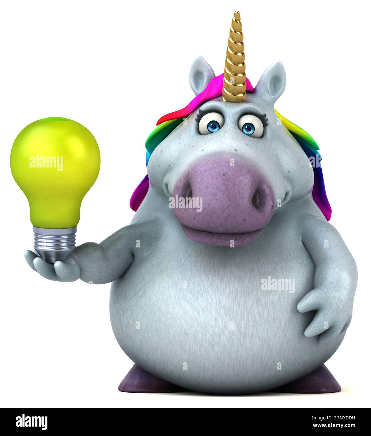Fun unicorn - 3D Illustration Stock Photo - Alamy