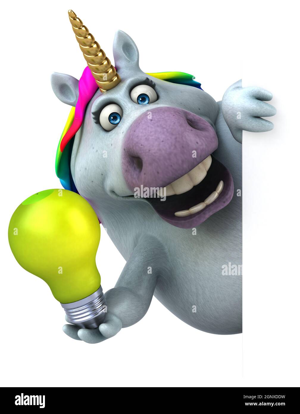 Fun unicorn - 3D Illustration Stock Photo - Alamy