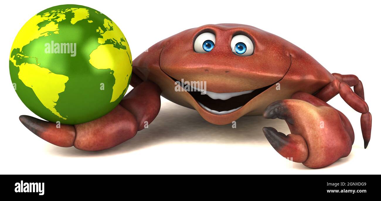 Fun crab - 3D Illustration Stock Photo - Alamy