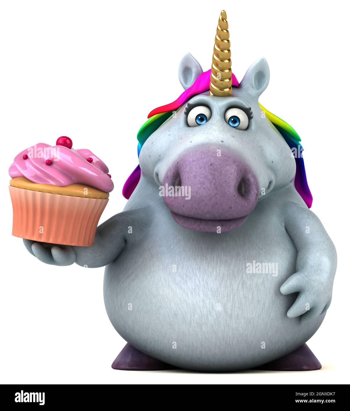 Fun unicorn - 3D Illustration Stock Photo - Alamy