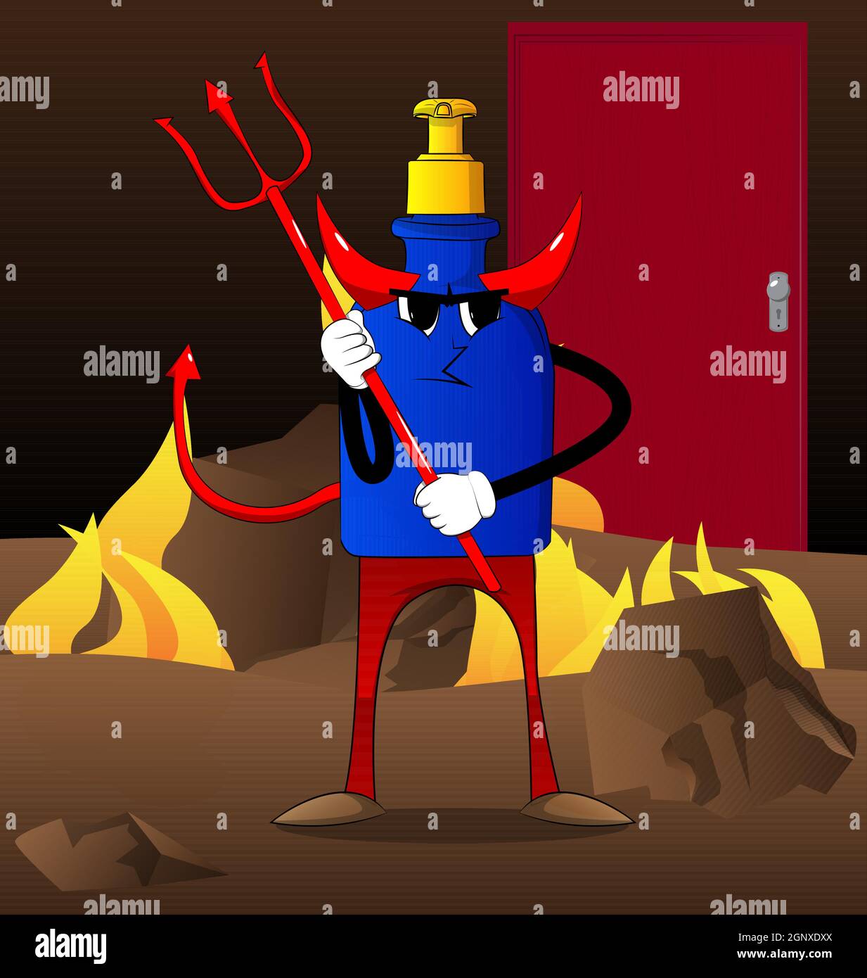 Cartoon devil pitchfork hi-res stock photography and images - Alamy