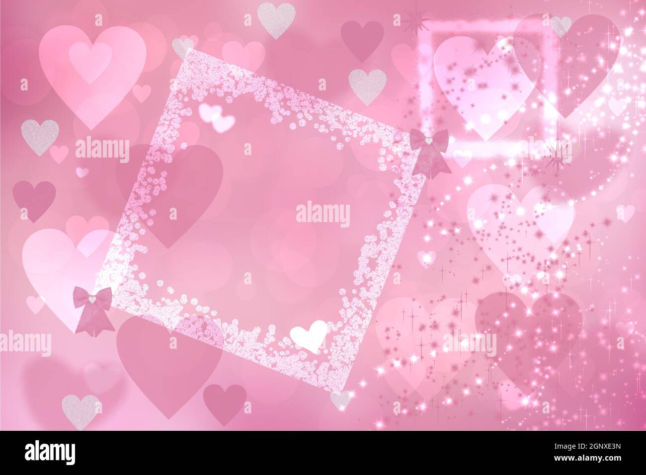 Abstract festive blur bright pink pastel background with a frame and ...