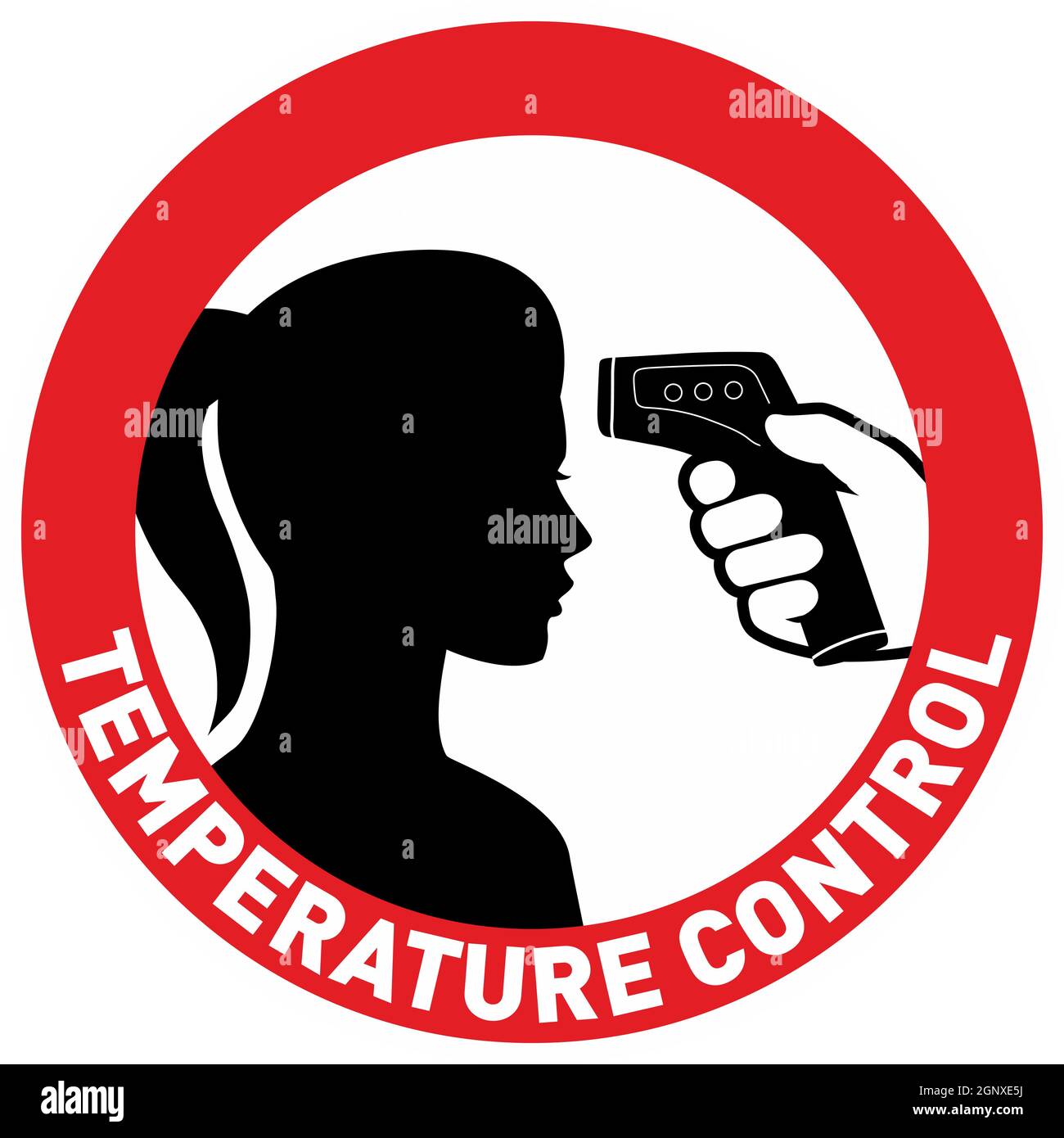 Simple Flat Illustration Showing Body Temperature Check Sign During ...