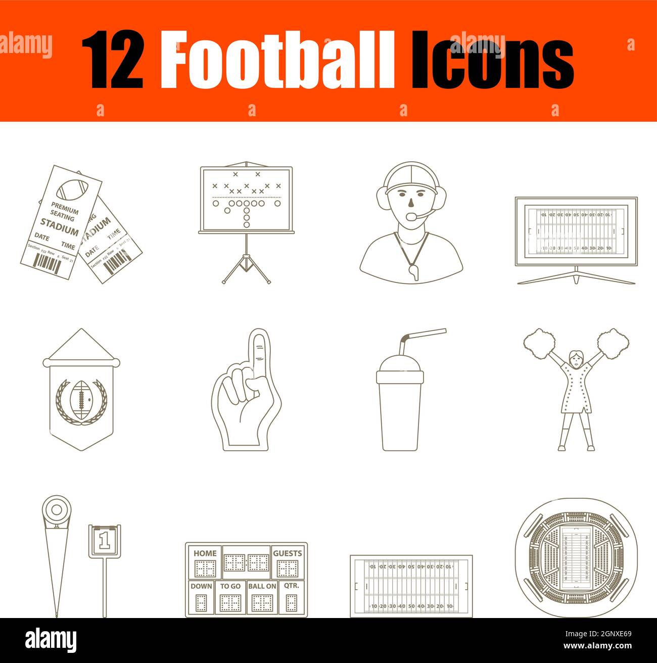 Football Icon Set Stock Vector Image & Art - Alamy