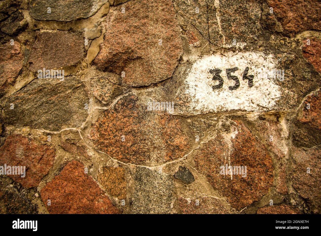 number 354 on a mole Stock Photo - Alamy