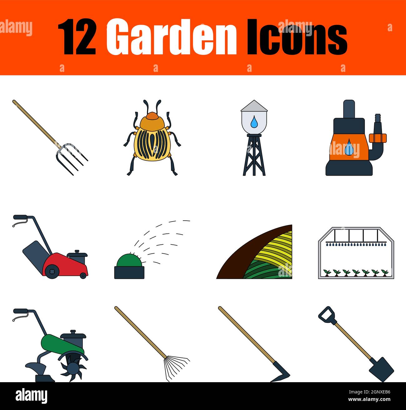 Garden Icon Set Stock Vector Image & Art - Alamy