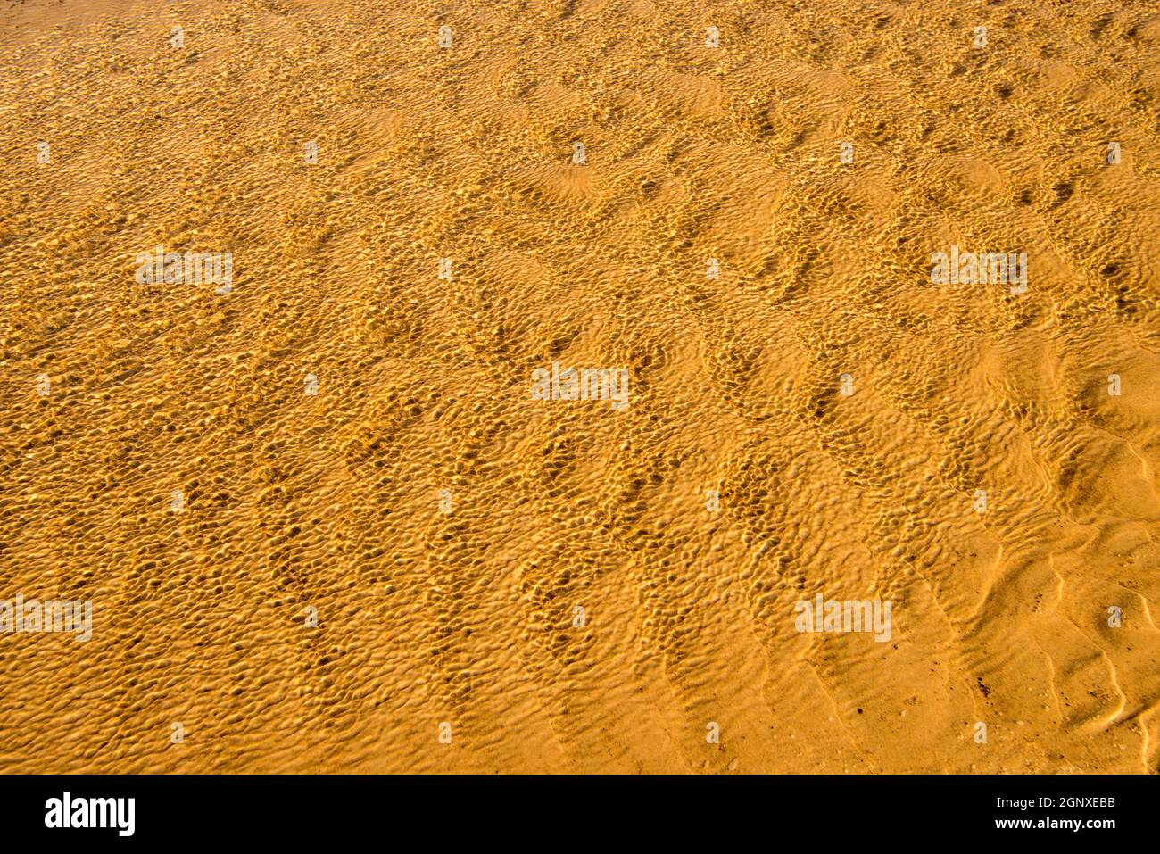 shallow surf with sand of a beach with patterns Stock Photo - Alamy