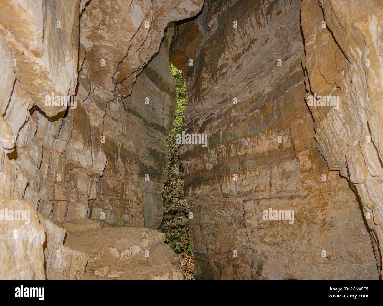 A very narrow gap between two rock faces in Luxembourg Switzerland ...