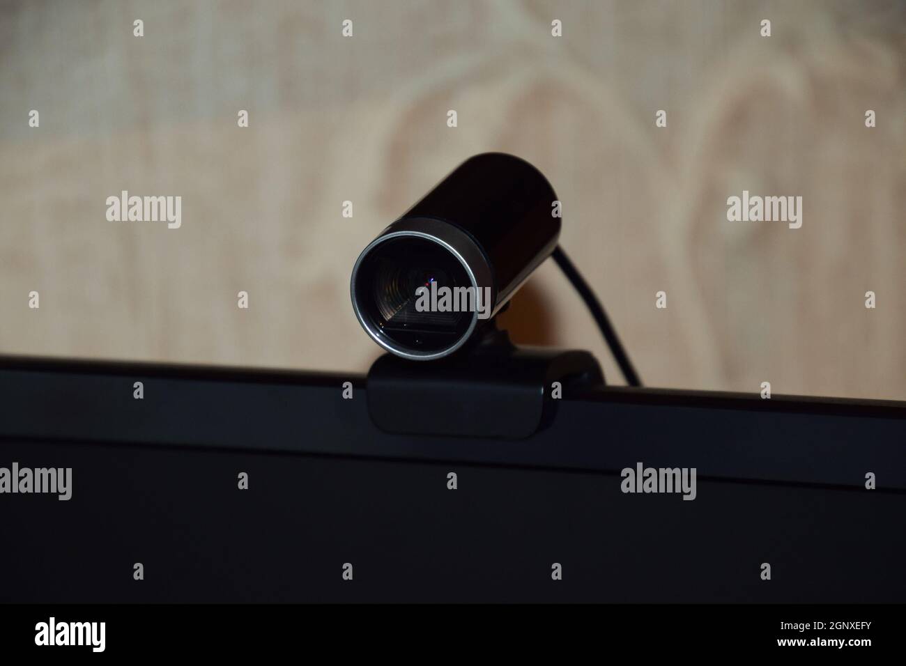 Web camera, attached to the monitor. Equipment for video Stock Photo ...