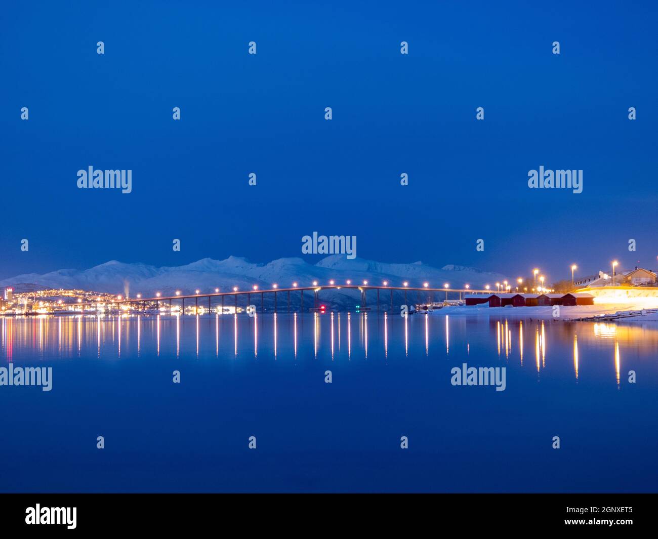 The Tromso Bridge is a road bridge in the city of Tromso which is ...