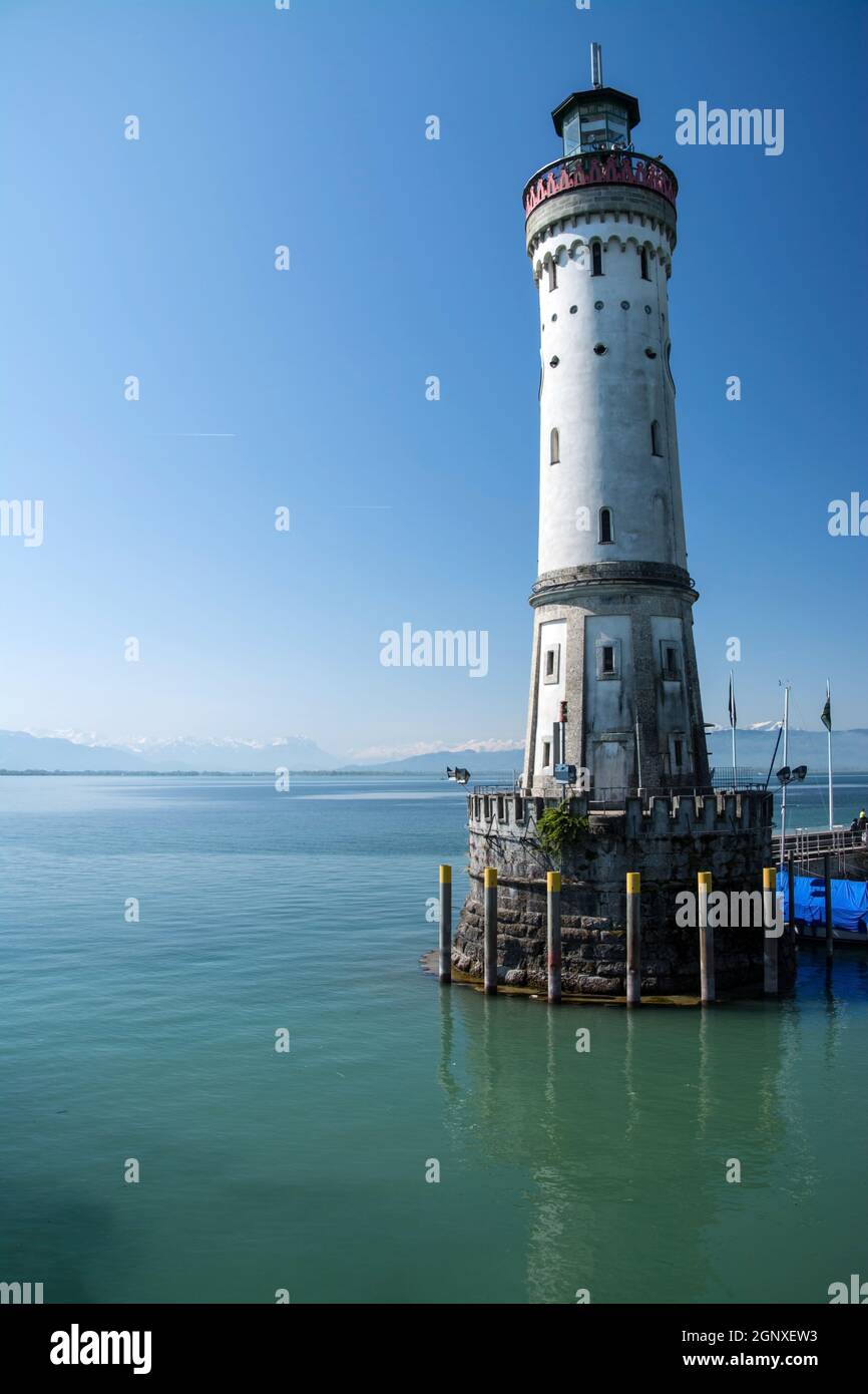 Harbor entrance in lindau on lake constance hi-res stock photography ...