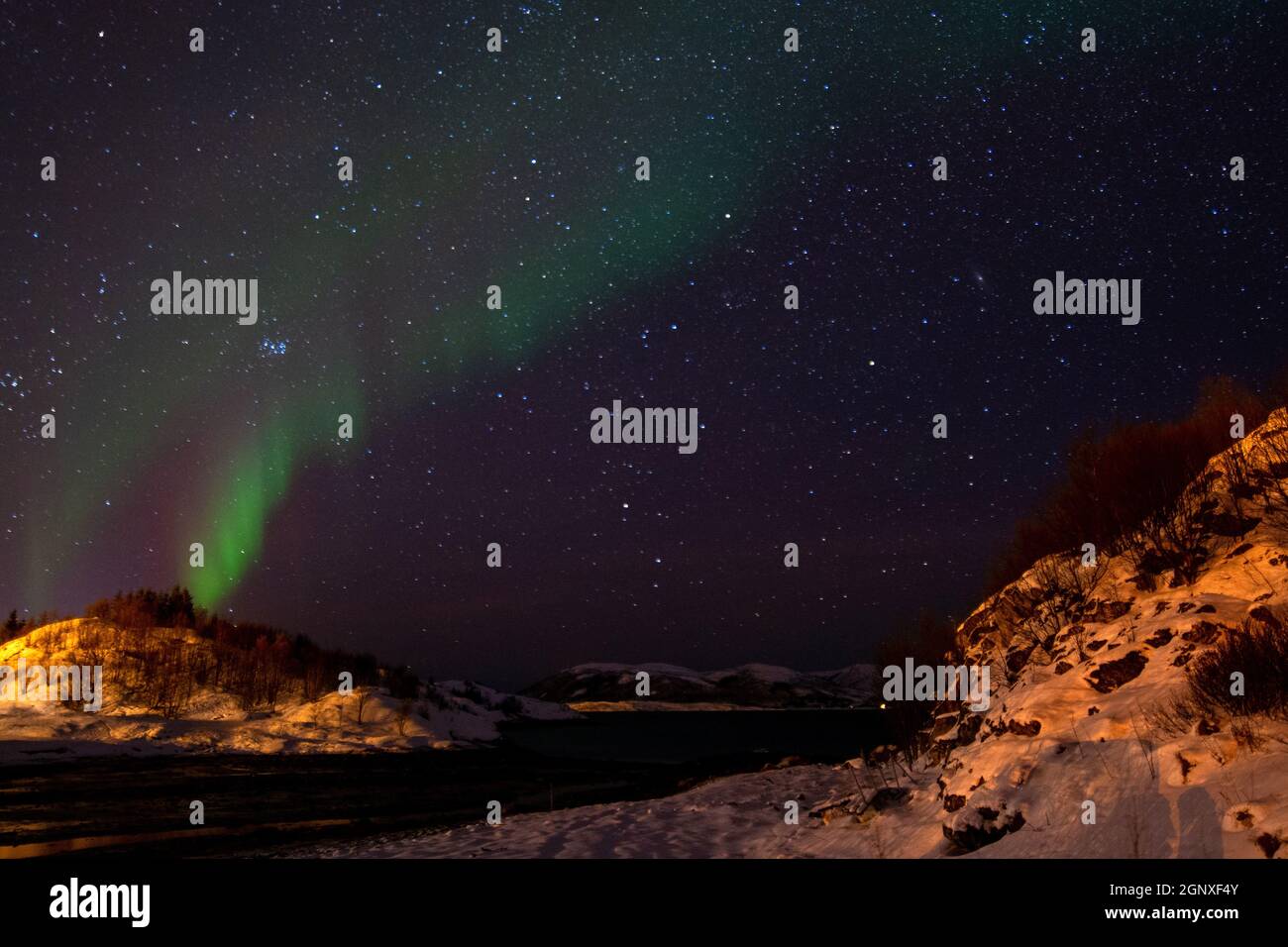 An aurora borealis, sometimes referred to as polar lights or northern lights, is a natural light ...