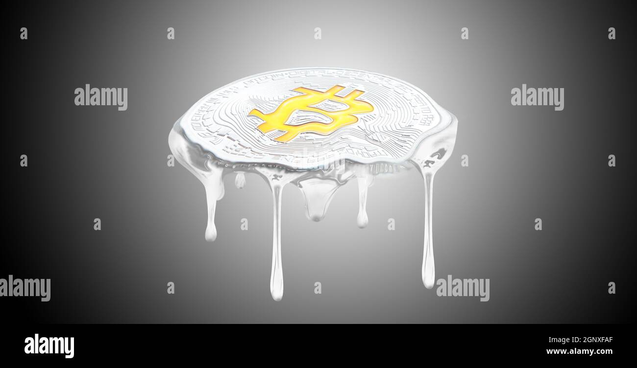 Cryptocurrency concept. Trends in bitcoin exchange rates. Rise and fall ...