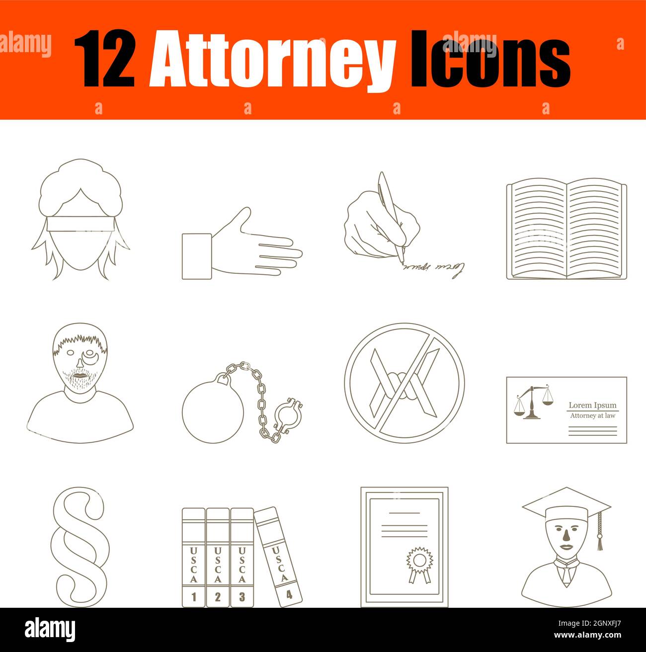 Attorney Icon Set Stock Vector Image & Art - Alamy