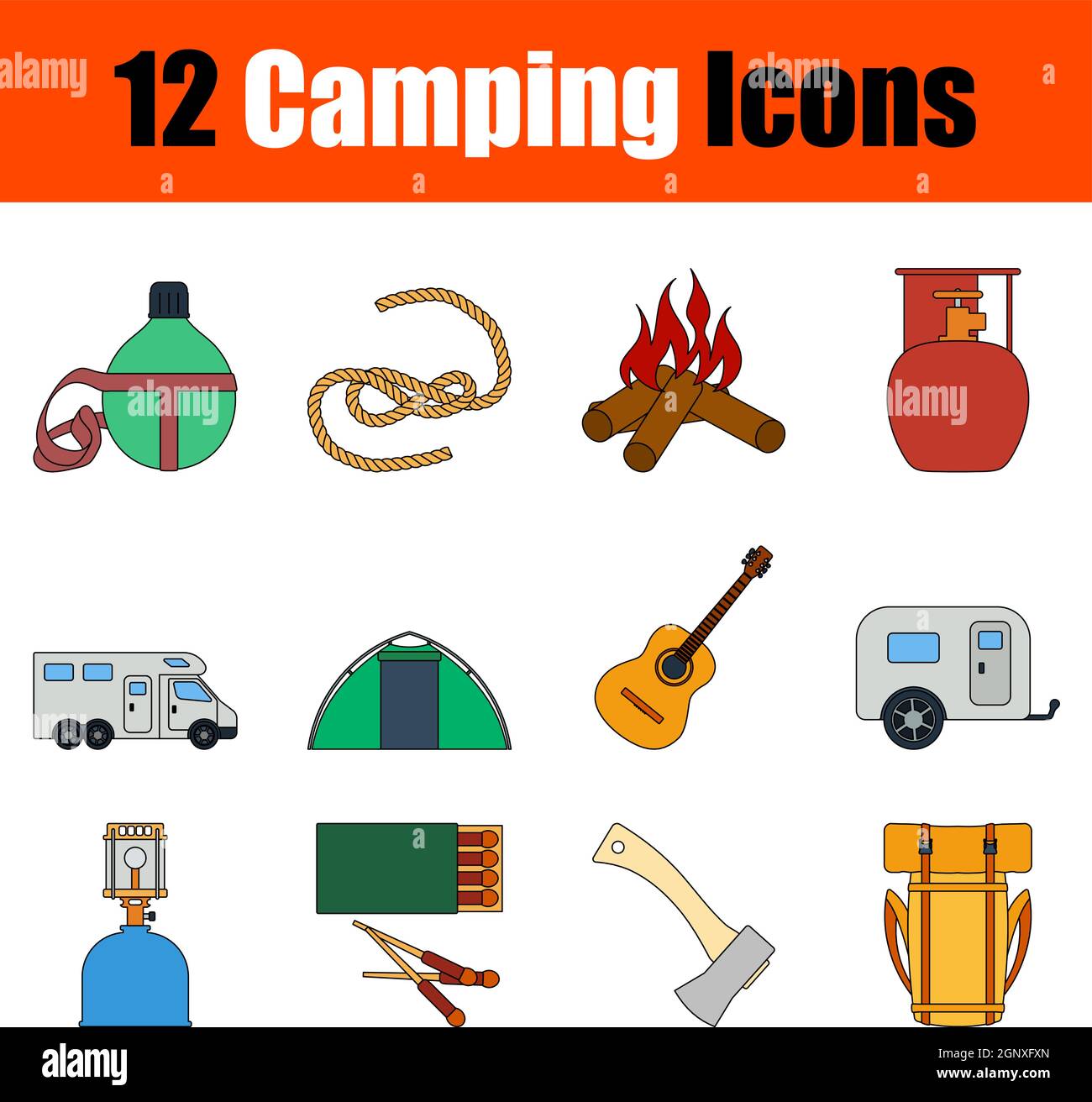 Camping Icon Set Stock Vector Image & Art - Alamy