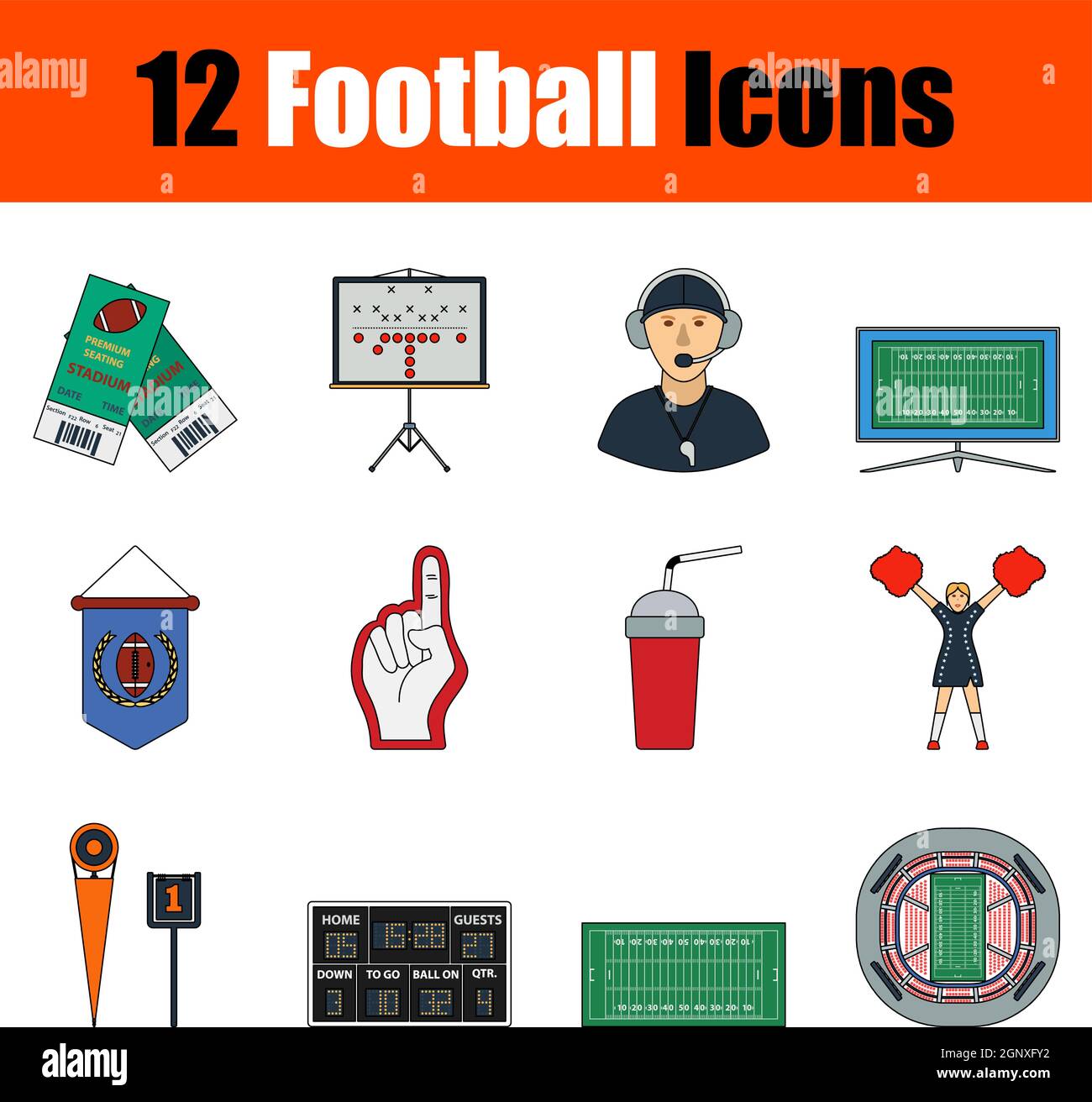 Football Icon Set Stock Vector Image & Art - Alamy