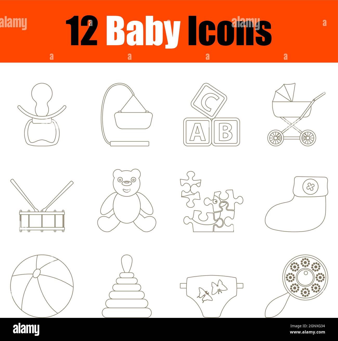 Baby Icon Set Stock Vector Image & Art - Alamy