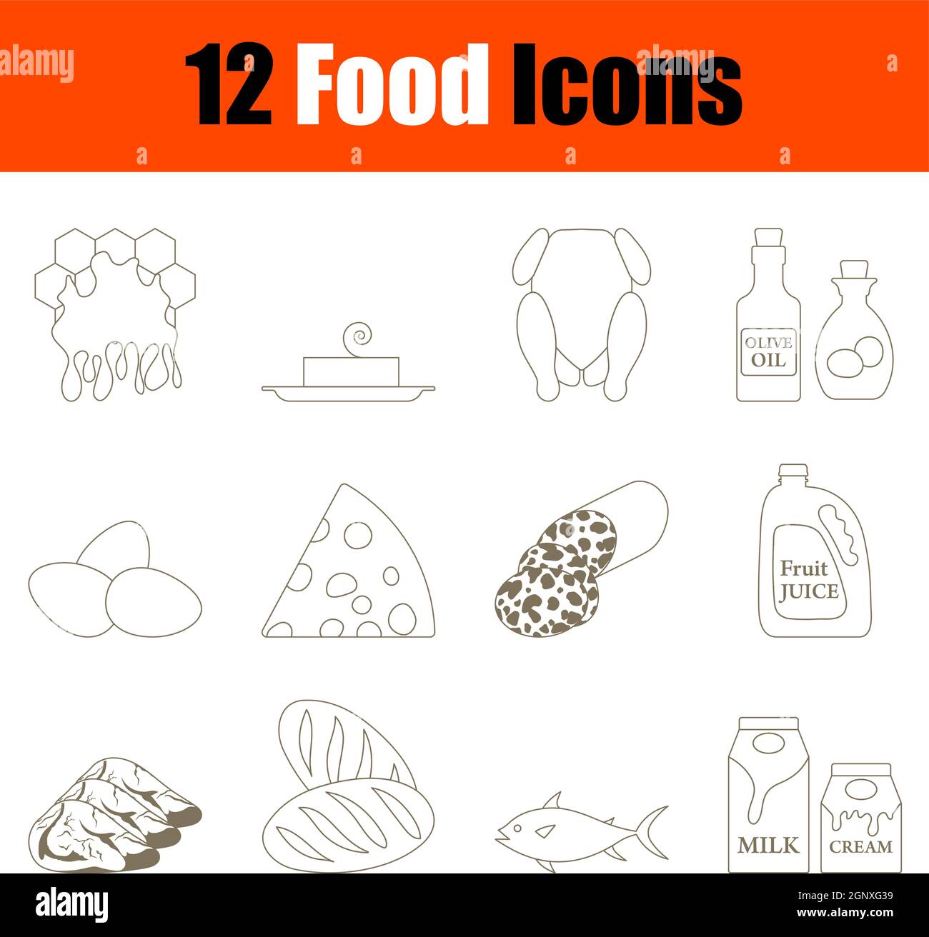 Food Icon Set Stock Vector Image & Art - Alamy