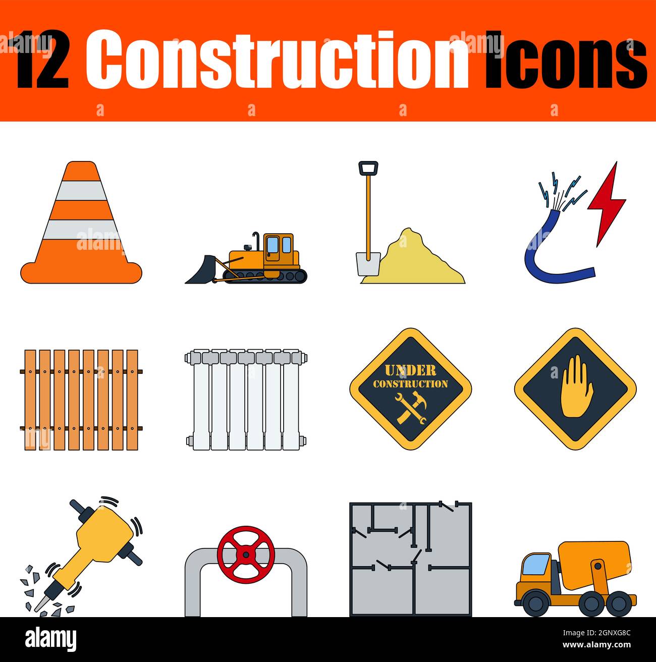 Construction Icon Set Stock Vector Image & Art - Alamy