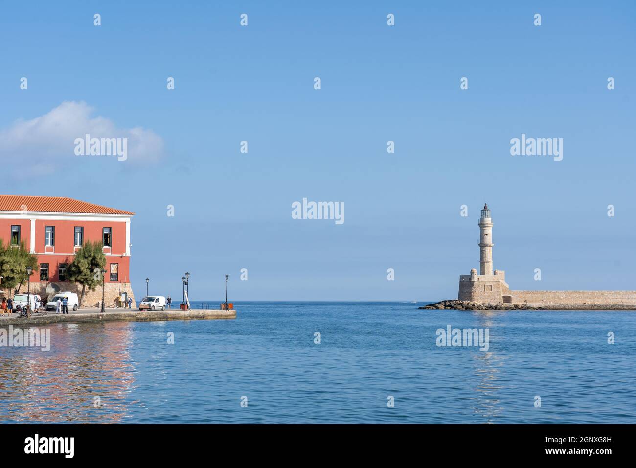 Lighthouse of Chania on Crete, Greece Stock Photo - Alamy