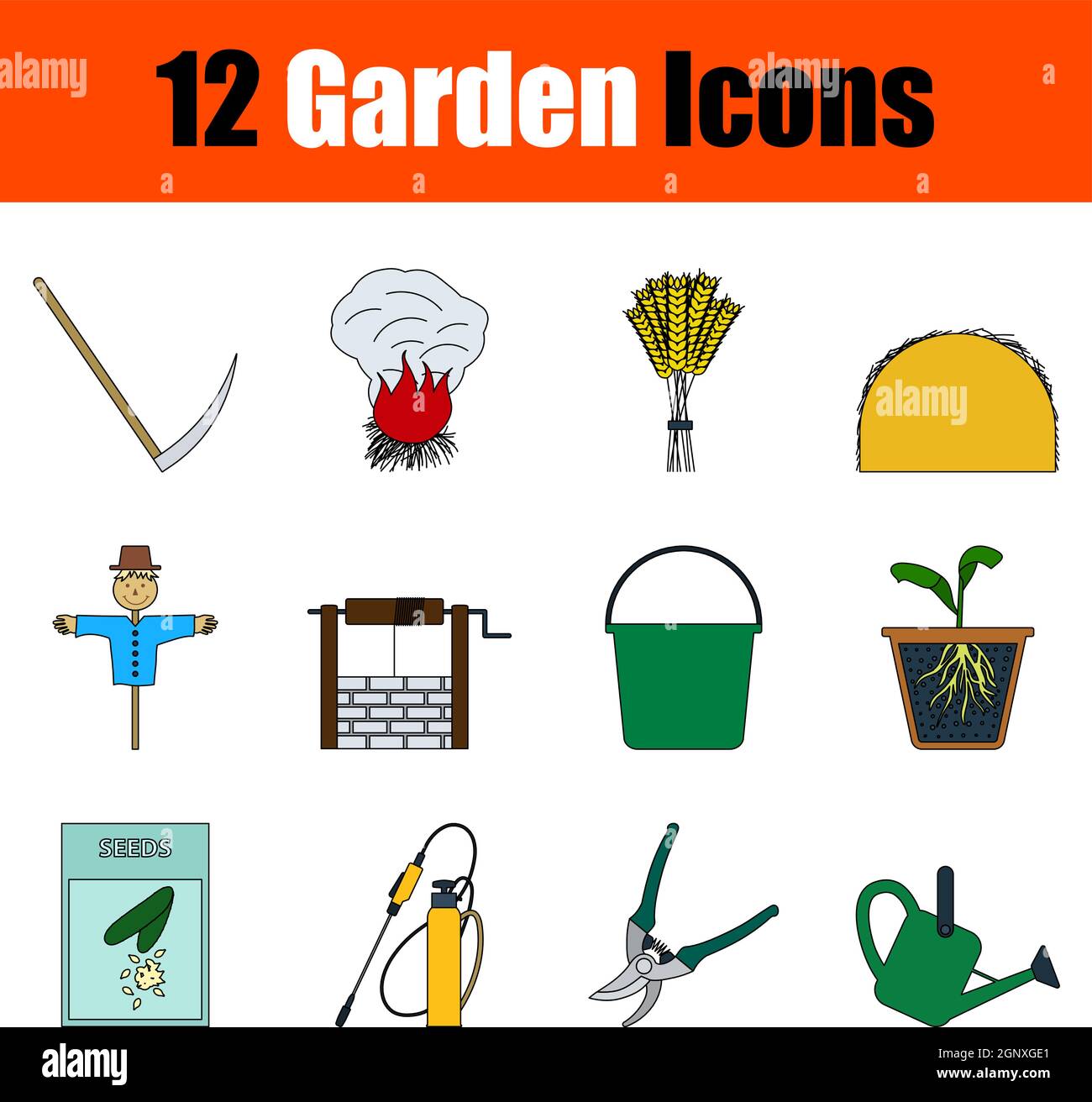 Garden Icon Set Stock Vector Image & Art - Alamy