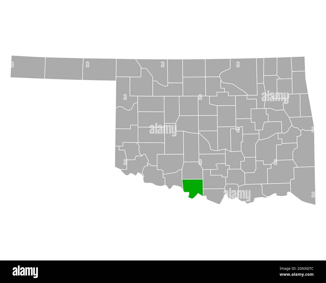 Map of Jefferson in Oklahoma Stock Photo - Alamy