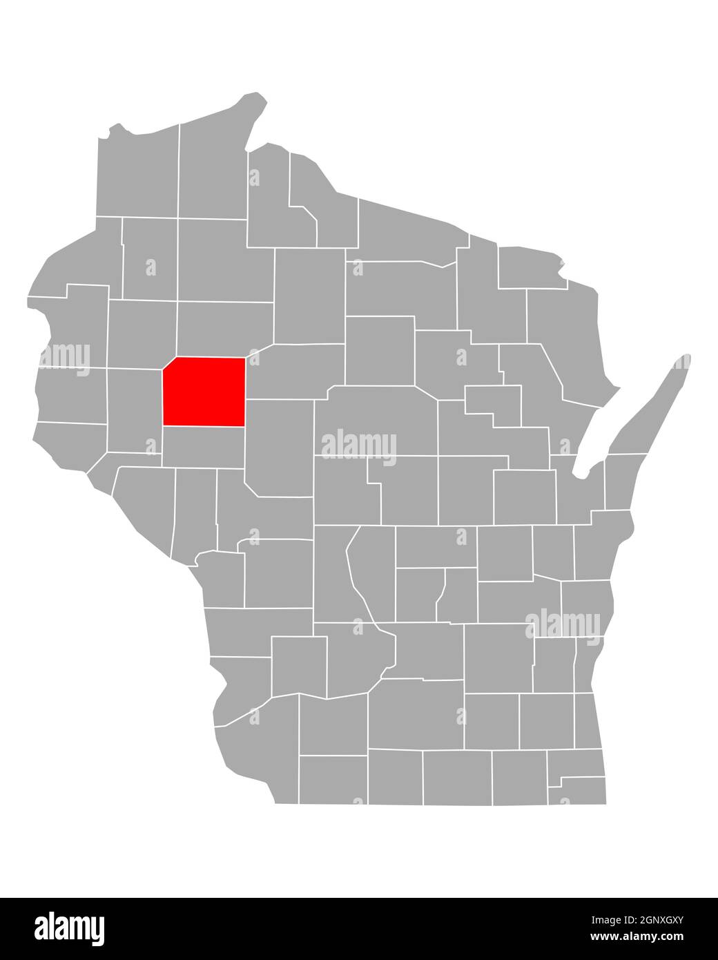 Map of Chippewa in Wisconsin Stock Photo - Alamy