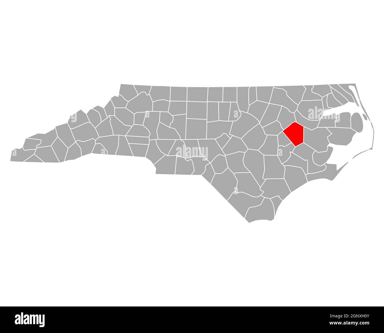 Map of Pitt in North Carolina Stock Photo - Alamy