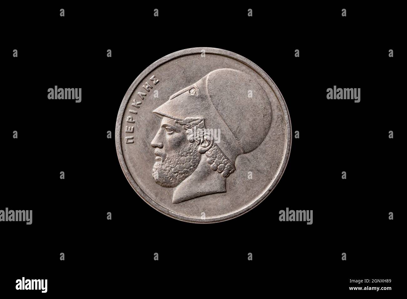 Greek 20 Drachma coin dated 1982 with a portrait image of Pericles (495 ...