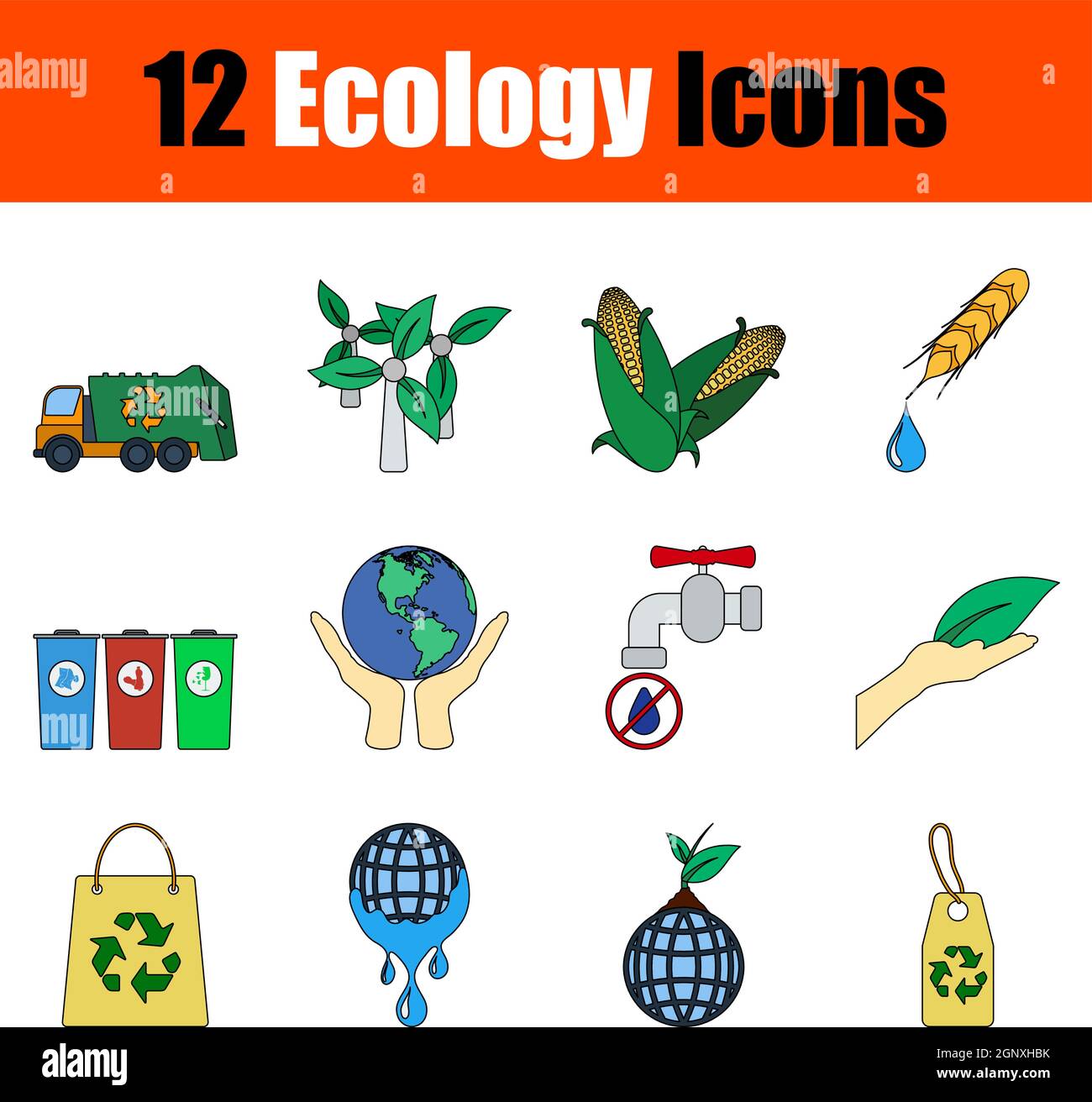 Ecology Icon Set Stock Vector Image & Art - Alamy