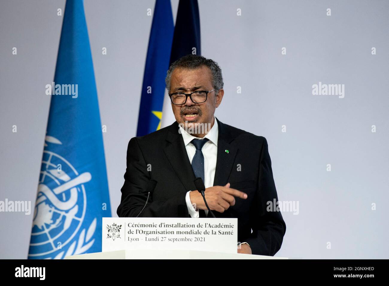WHO Director-General Tedros Adhanom Ghebreyesus delivers a speech at ...