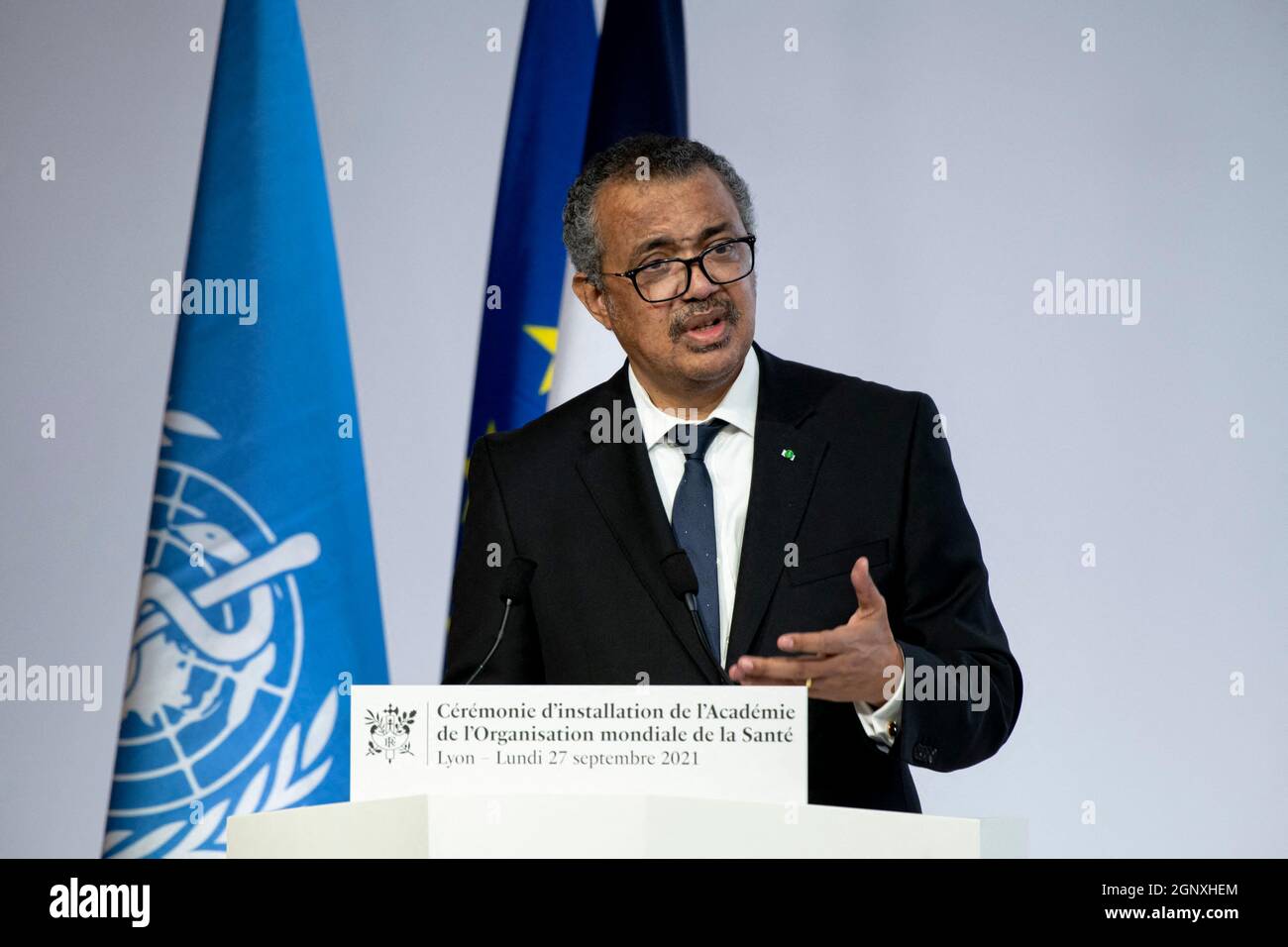 WHO Director-General Tedros Adhanom Ghebreyesus delivers a speech at ...