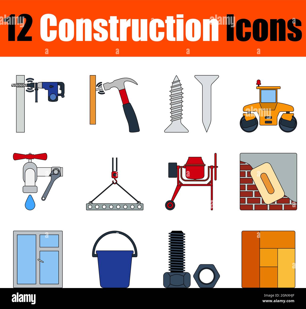 Construction Icon Set Stock Vector Image & Art - Alamy