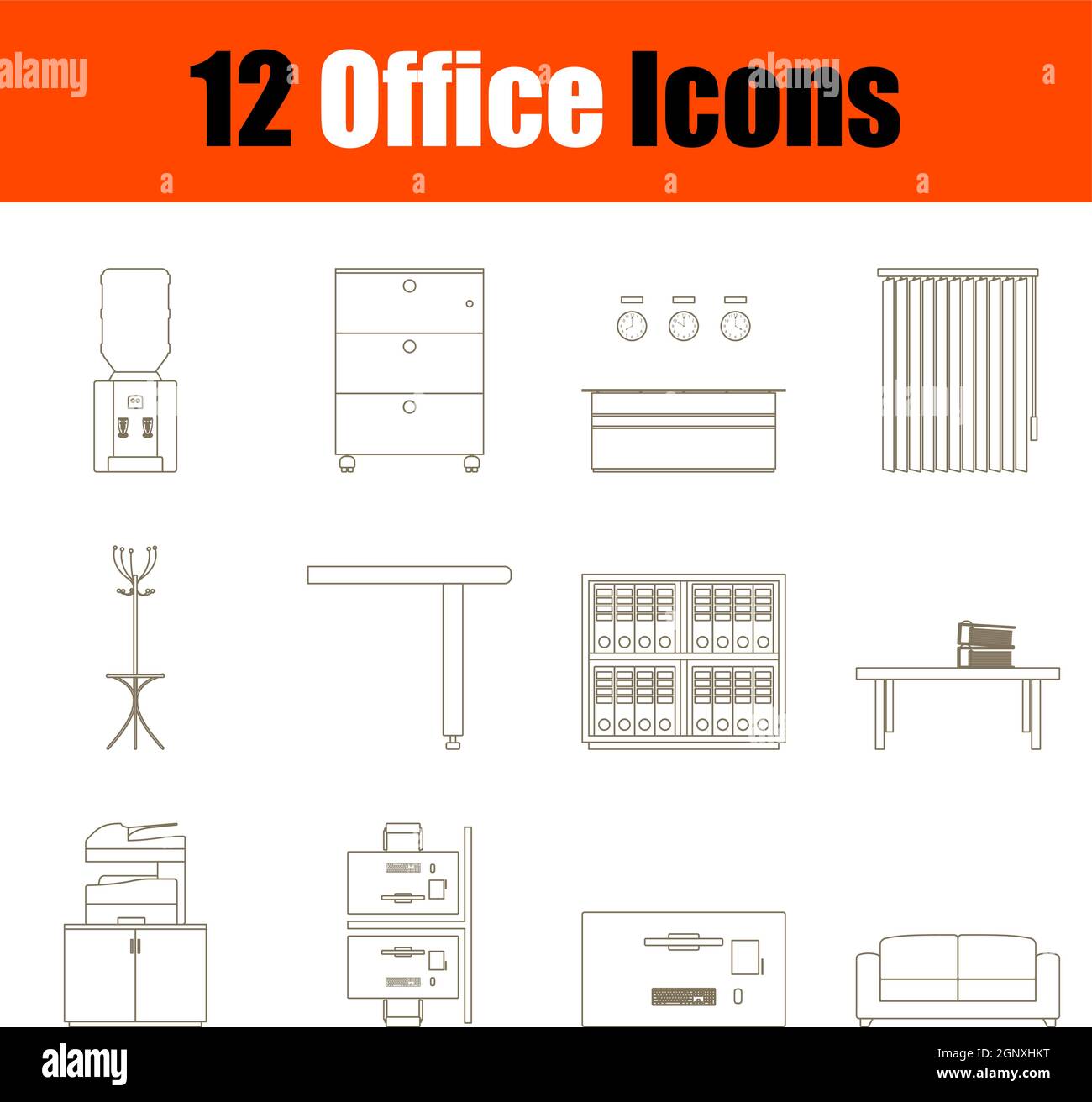 Office Icon Set Stock Vector Image & Art - Alamy