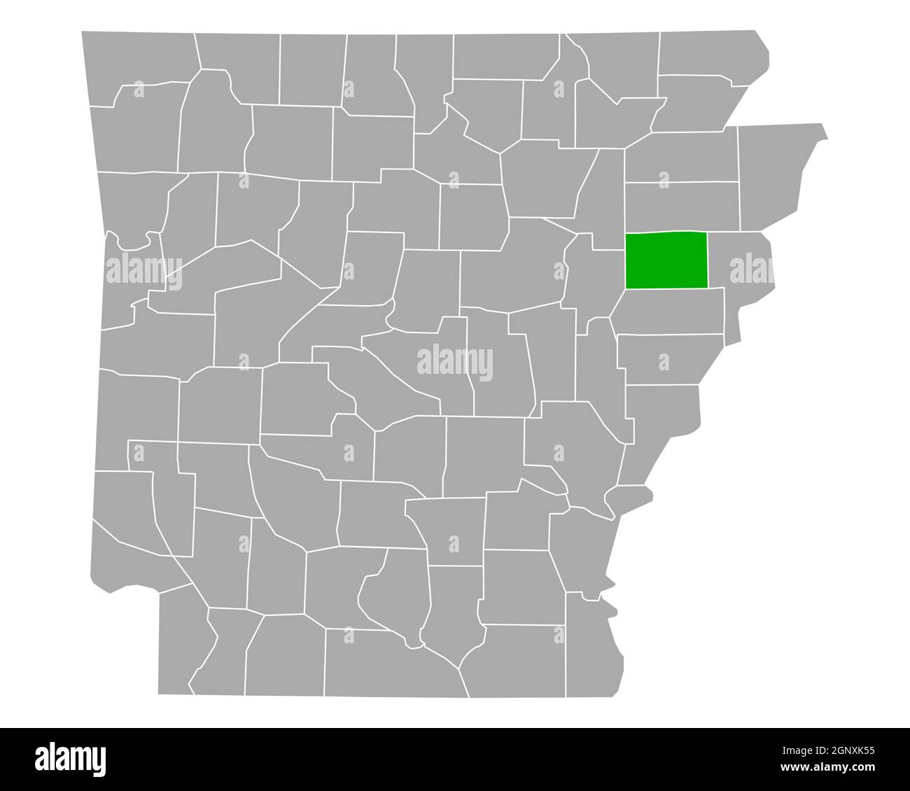 Map of Cross in Arkansas Stock Photo - Alamy