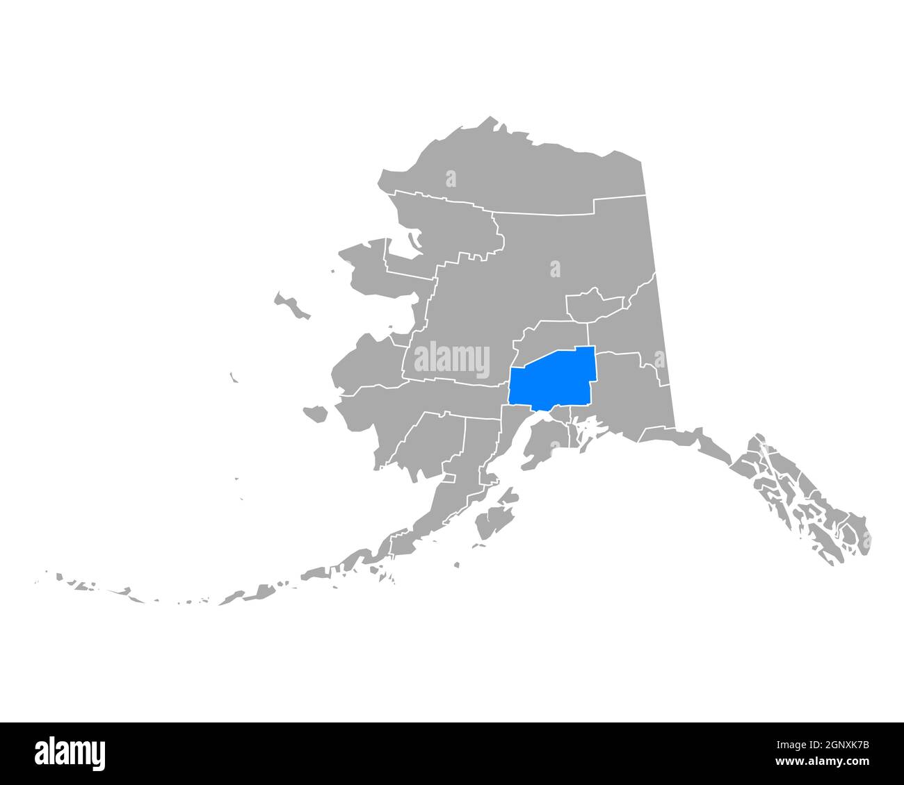 Map of Matanuska-Susitna in Alaska Stock Photo - Alamy